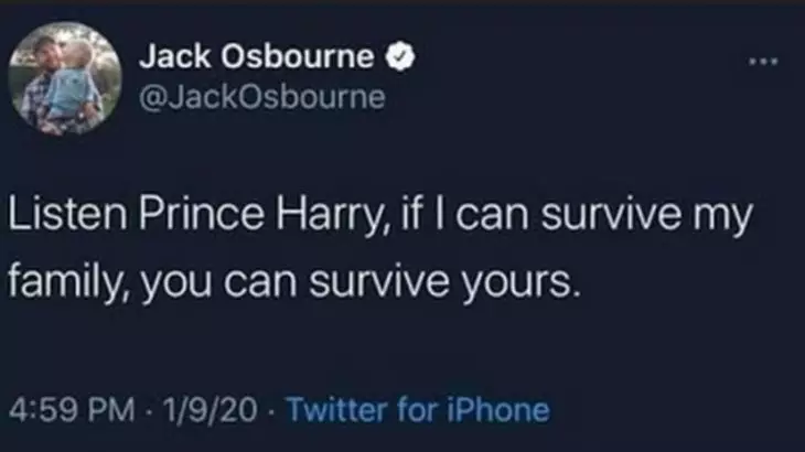Jack Osbourne se svým tweetem Meghan a Harryho směje svět 24442_1