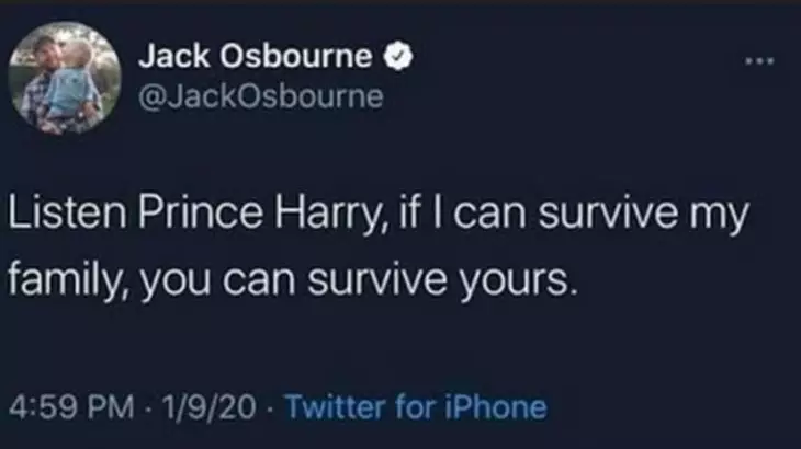 Si Jack Osbourne Adunay Kataw-anan sa Kalibutan Uban sa Iyang Meghan ug Harry Tweet 24442_1