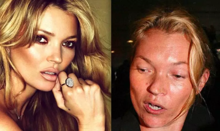 ¡Sorpresa desagradable! Kate Moss se ve diferente antes y después de la aerografía 31012_3
