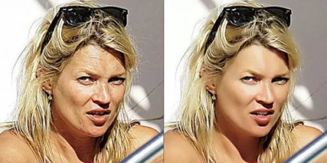 Shocker! Breathnaíonn Kate Moss Éagsúla Roimh agus Tar éis Aerbrushing 31012_4