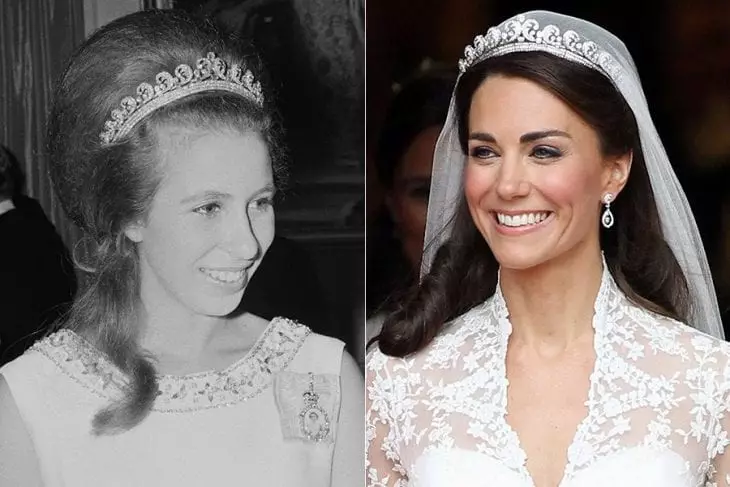 Di sini adalah apabila Kate Middleton dan wanita lain dari Keluarga Diraja meminjam barang kemas daripada Ratu Elizabeth II 36008_1