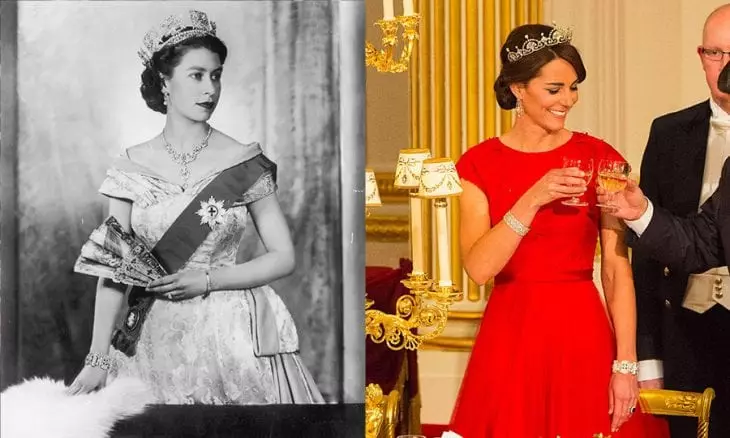 នេះគឺជាពេលដែល Kate Middleton និងស្ត្រីដទៃទៀតនៃគ្រួសាររាជវង្សខ្ចីគ្រឿងអលង្ការពីម្ចាស់ក្សត្រី Elizabeth II 36008_12