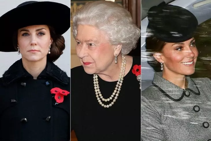 Hona hemen Kate Middletonek eta Errege Familiako beste emakume batzuek bitxiak maileguan hartu zizkioten Isabel II erreginari 36008_2