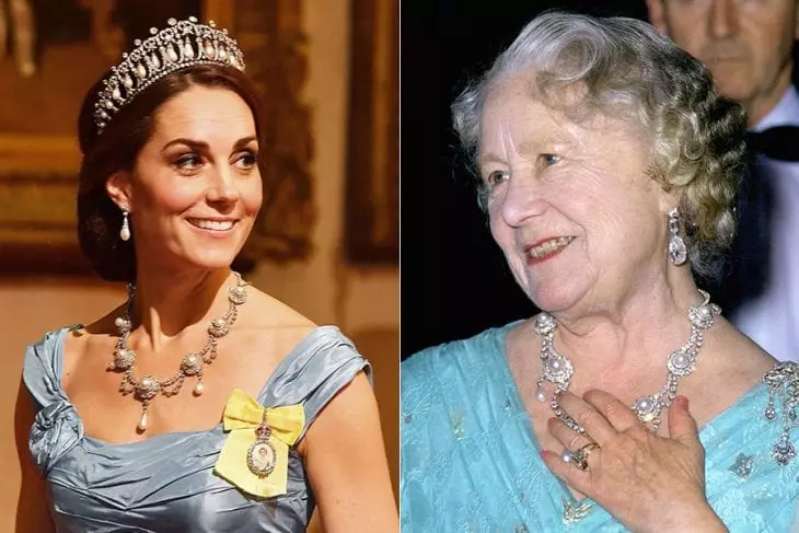 Ieu nalika Kate Middleton sareng awéwé séjén tina kulawarga karajaan nginjeum perhiasan ti Ratu Elizabeth II 36008_20