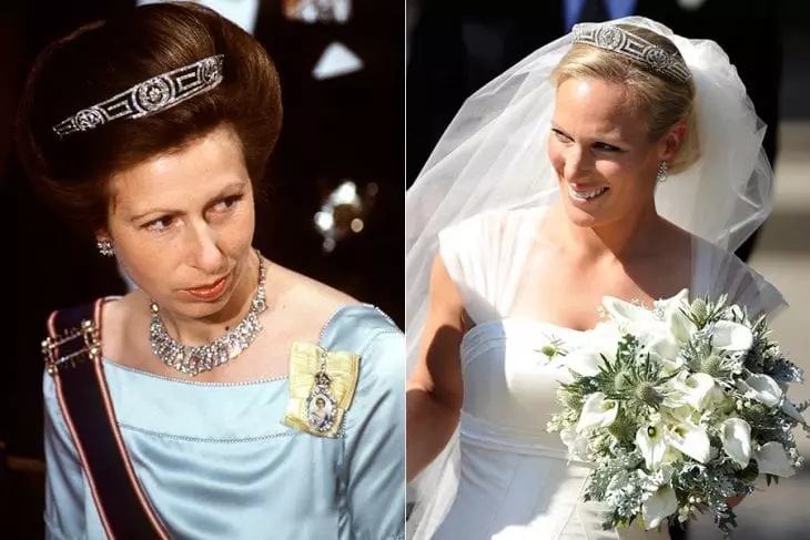 Hona hemen Kate Middletonek eta Errege Familiako beste emakume batzuek bitxiak maileguan hartu zizkioten Isabel II erreginari 36008_6