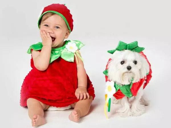 Bebet dhe qentë me kostume të përshtatshme për Halloween më bëjnë të dua një fëmijë dhe një qen 37200_5