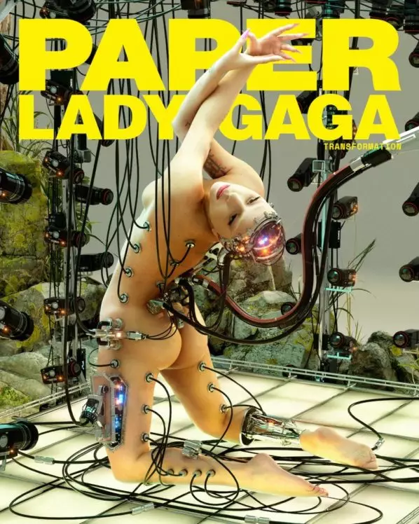 Lady Gaga se desnuda para un arte fotográfico futurista 3894_1