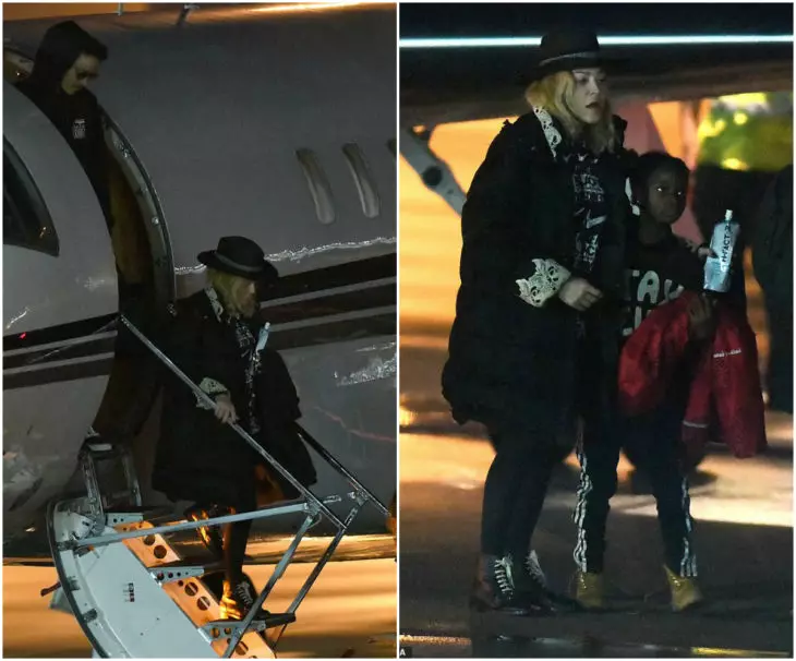 Madonna gyzlary we Ahlamalik Williams bilen şahsy uçaryny taşlandygyny gördi! 53699_1